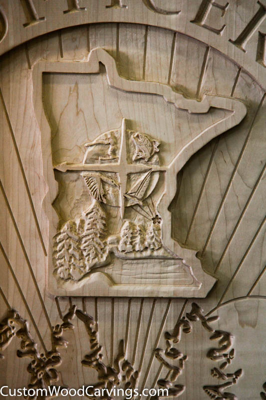 Carved Wood Badges - Custom Sculpture & Sign Company